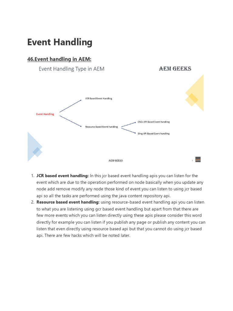 Event Handling Notes | PDF | Software Engineering | Computing