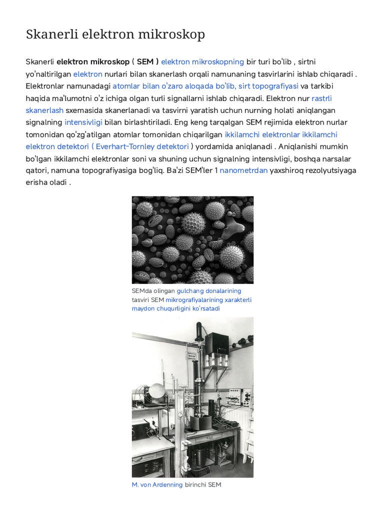 Scanning Electron Microscope - Wikipedia | PDF | Scanning Electron ...