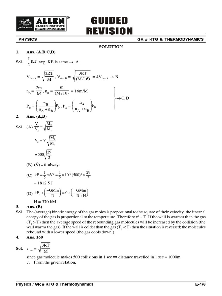 05_GR_KTG_Thermodynamics_solution (2) | PDF