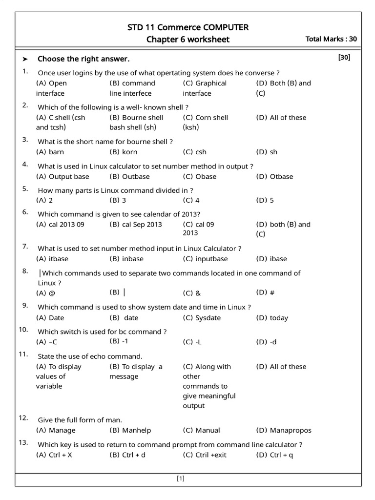 11 Ch 6 Worksheet | PDF