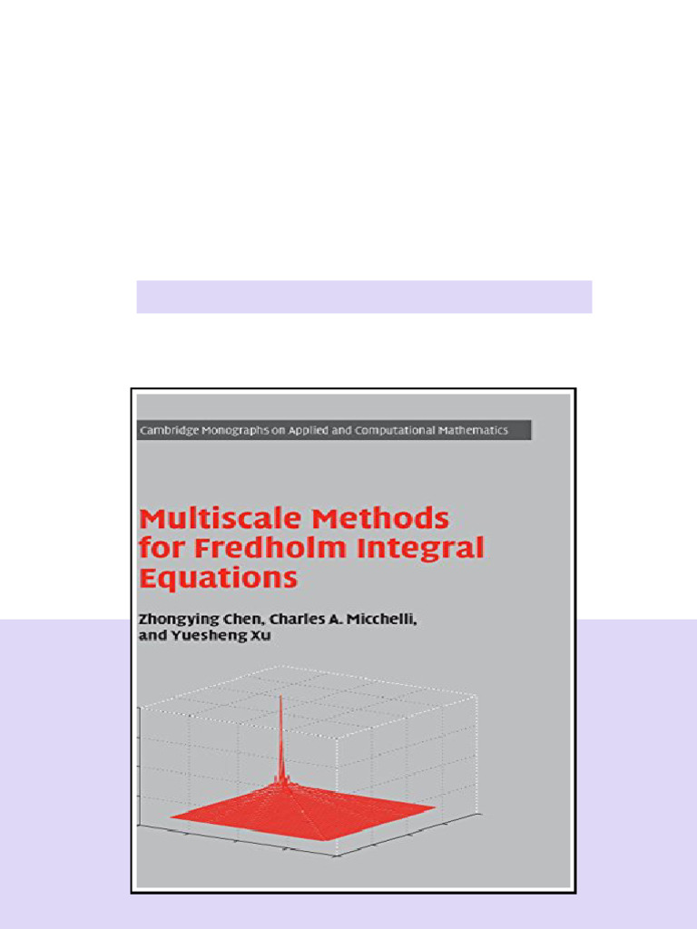 Multiscale Methods For Fredholm Integral Equations 1st Edition ...