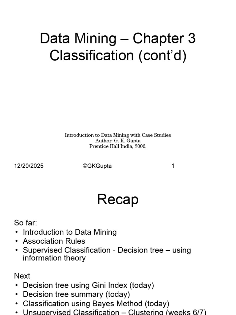 3b.classification.ppt | PDF | Gini Coefficient | Probability Theory