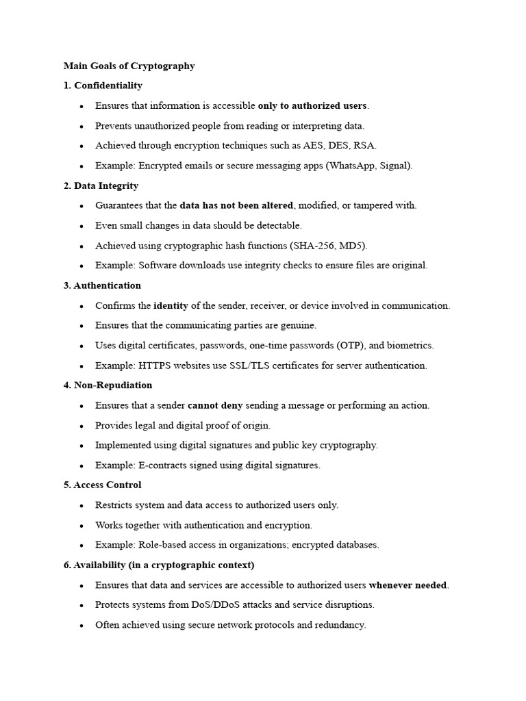 Main Goals Of Cryptography Pdf