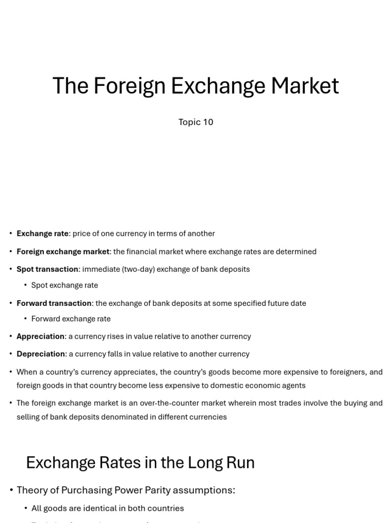 The Foreign Exchange Market | PDF | Exchange Rate | Currency ...