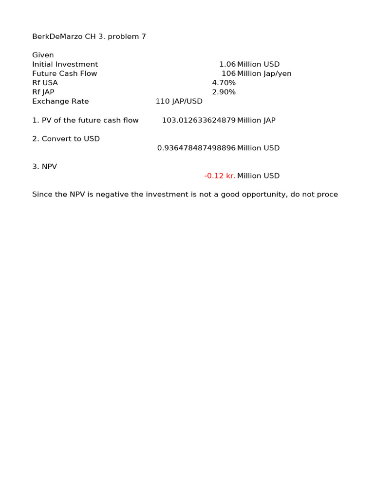Finance exercises | PDF | Net Present Value | Interest