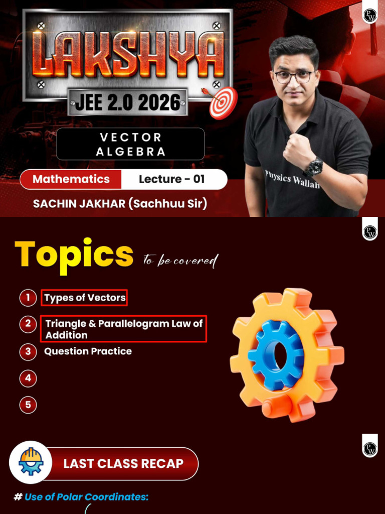 Vector Algebra 01 : Class Notes | PDF