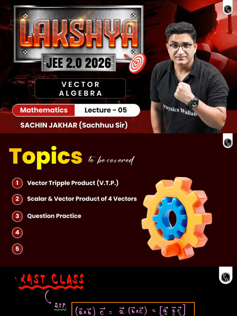 Vector Algebra 05: Class Notes | PDF