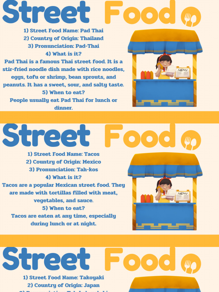 Blue and Yellow Illustrated Street Food Presentation - 20251220 ...