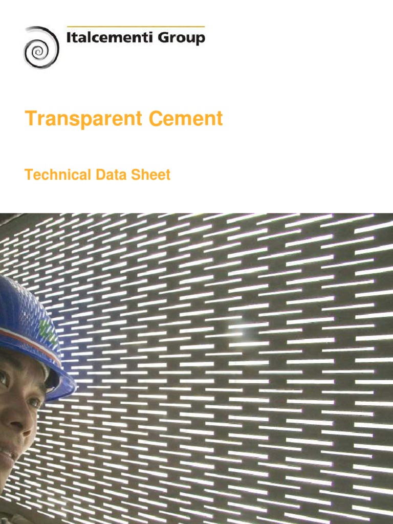 Transparent Cement: Technical Data Sheet | PDF | Strength Of Materials ...