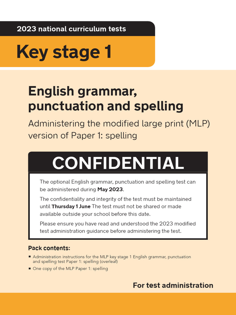 2023 MLP Key Stage 1 Spelling Test Guide | PDF | License | Copyright