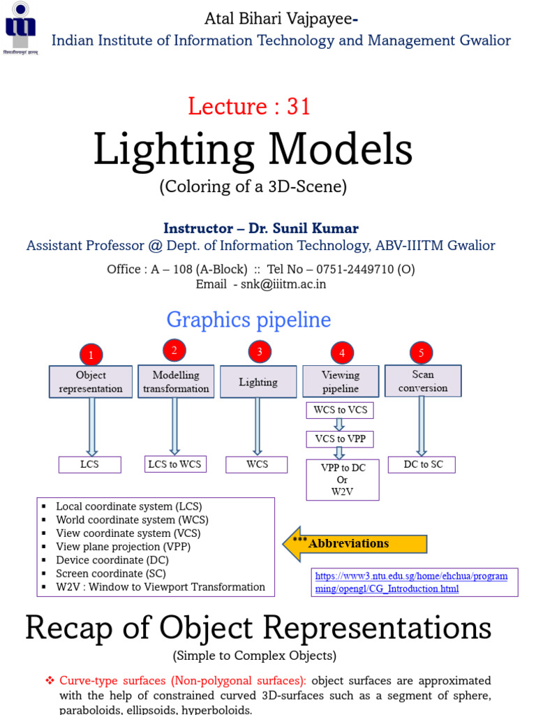 Lec31 32 Lighting Models-1 | PDF | Color | Light
