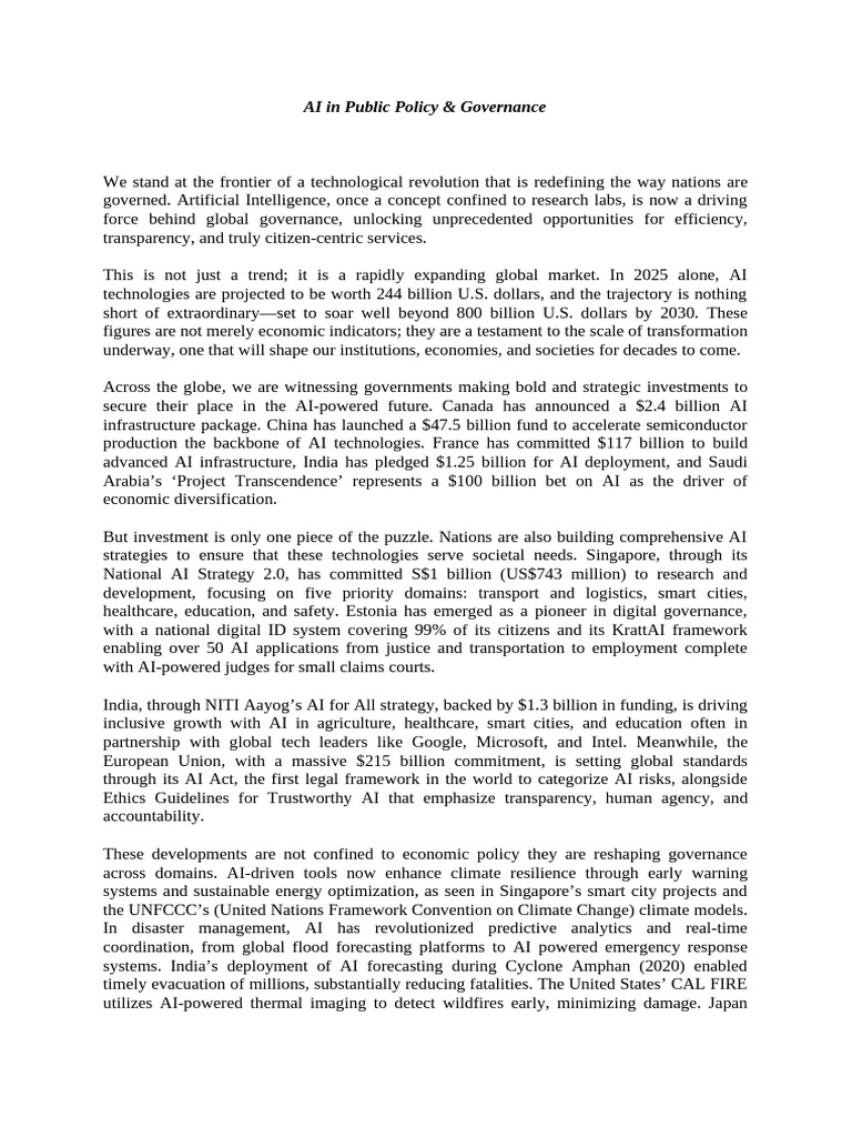 NSPP- AI in Policy & Governance | PDF | Artificial Intelligence ...