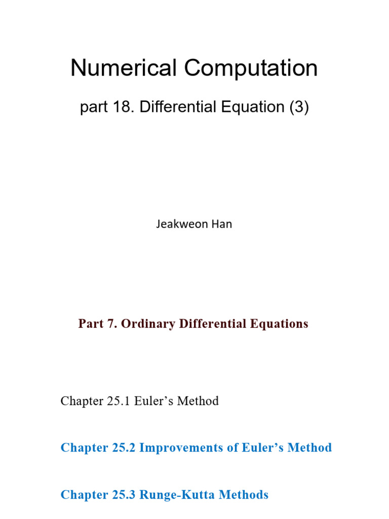 Numerical Computation 18(Differential Equation_3) | PDF | Calculus ...