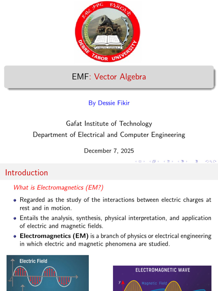 Chapter One_Vector Algebra | PDF
