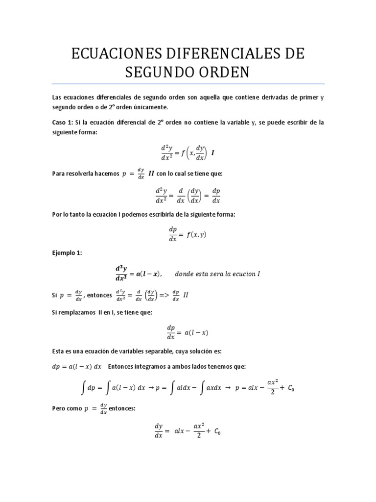 Ecuaciones Diferenciales de Segundo Orden | PDF | Linealidad | Ecuaciones