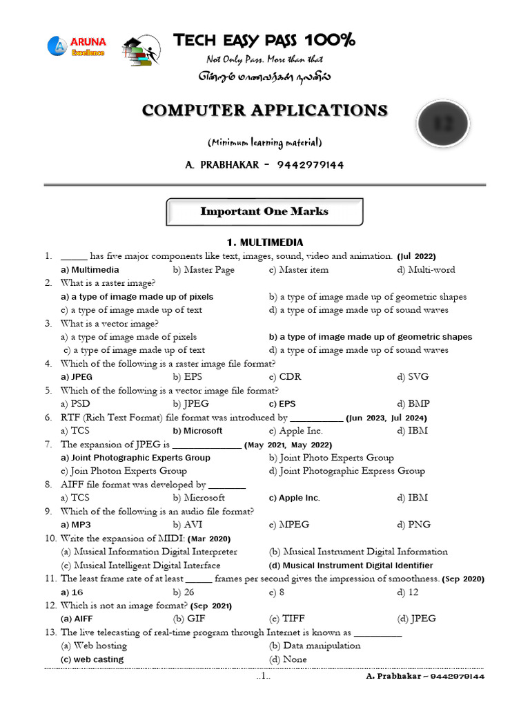 Computer Applications Study Guide | PDF | Databases | Php