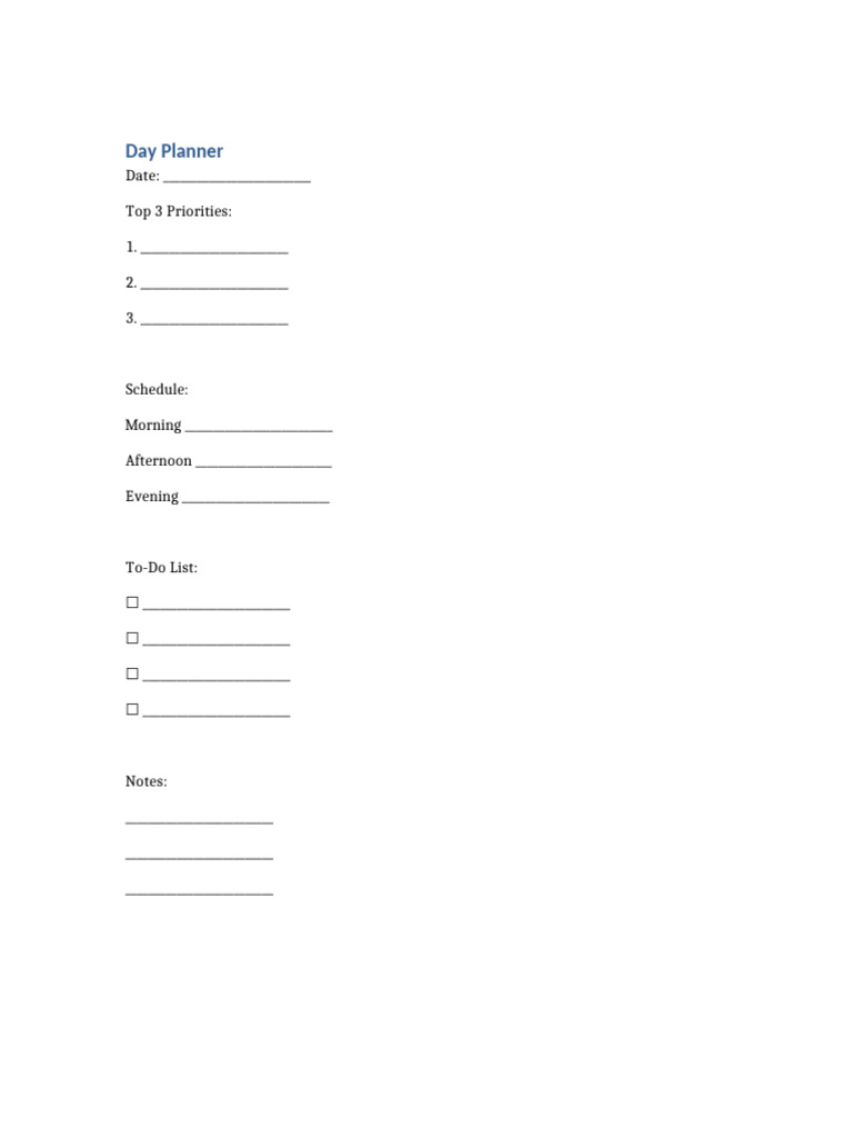 Day Planner | PDF