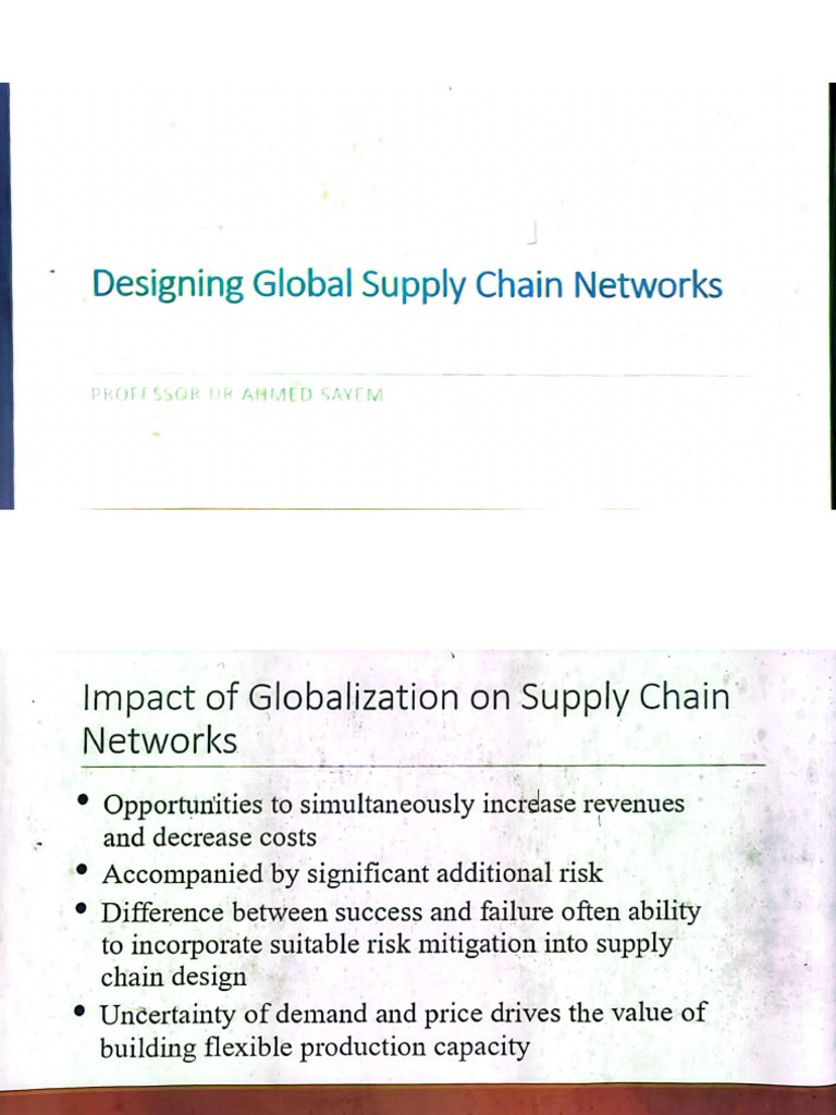 Designing Global Supply Chain Networks | PDF