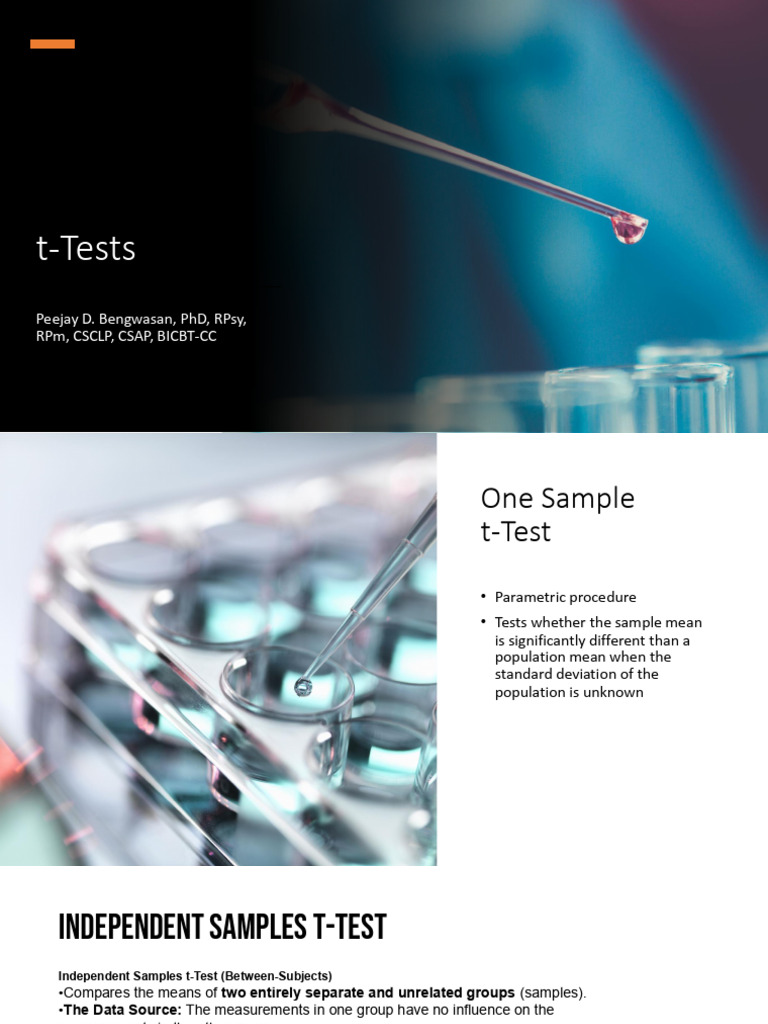 t-Tests | PDF | Student's T Test | Statistical Theory