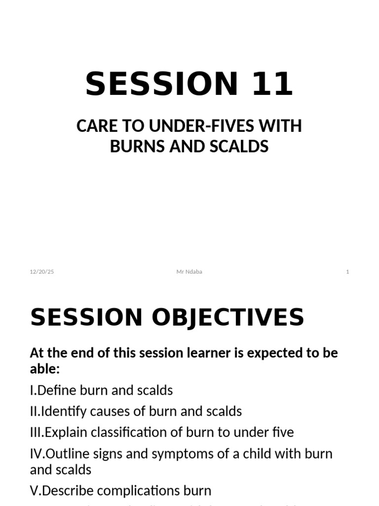 Burns and Scalds in Under-Fives Care | PDF | Burn | Skin