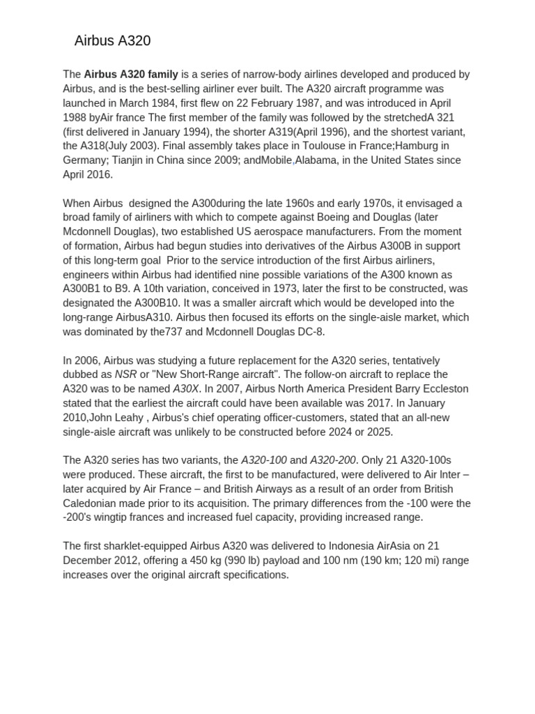 Airbus A320 | PDF | Civil Aircraft | Aviation