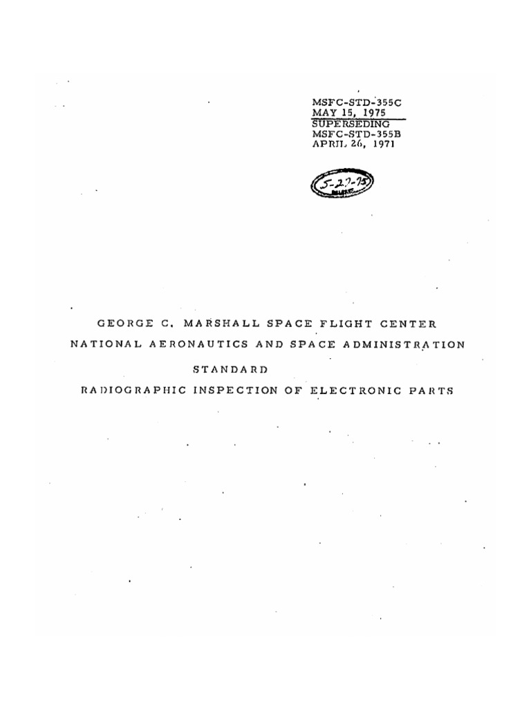 MSFC STD 355c Amendment1 | PDF | Radiography | Electrical Network