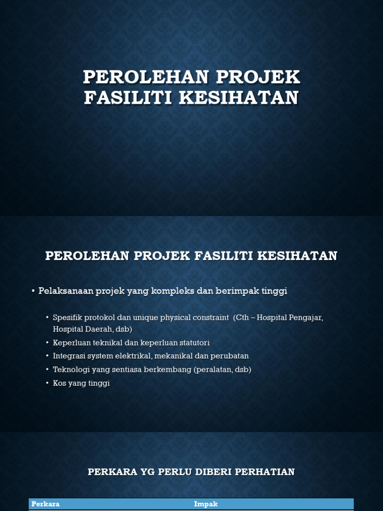 Sessi 3 - Perolehan Projek Fasiliti Kesihatan Rev | PDF