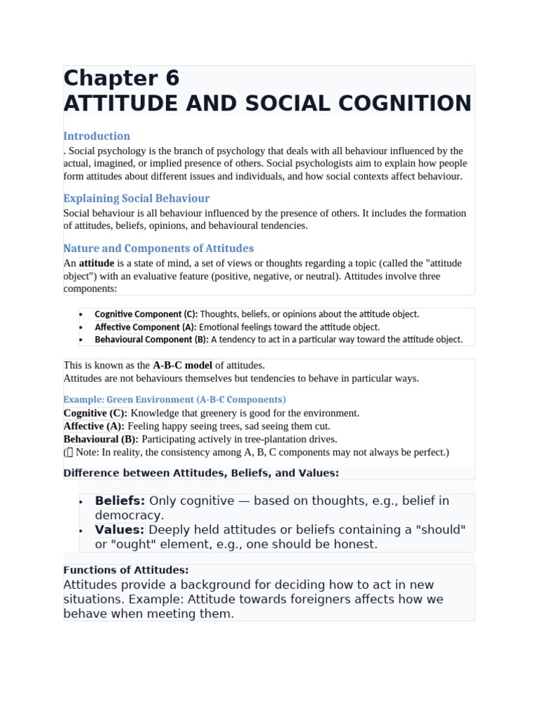 Understanding Attitudes in Social Psychology | PDF | Attitude ...