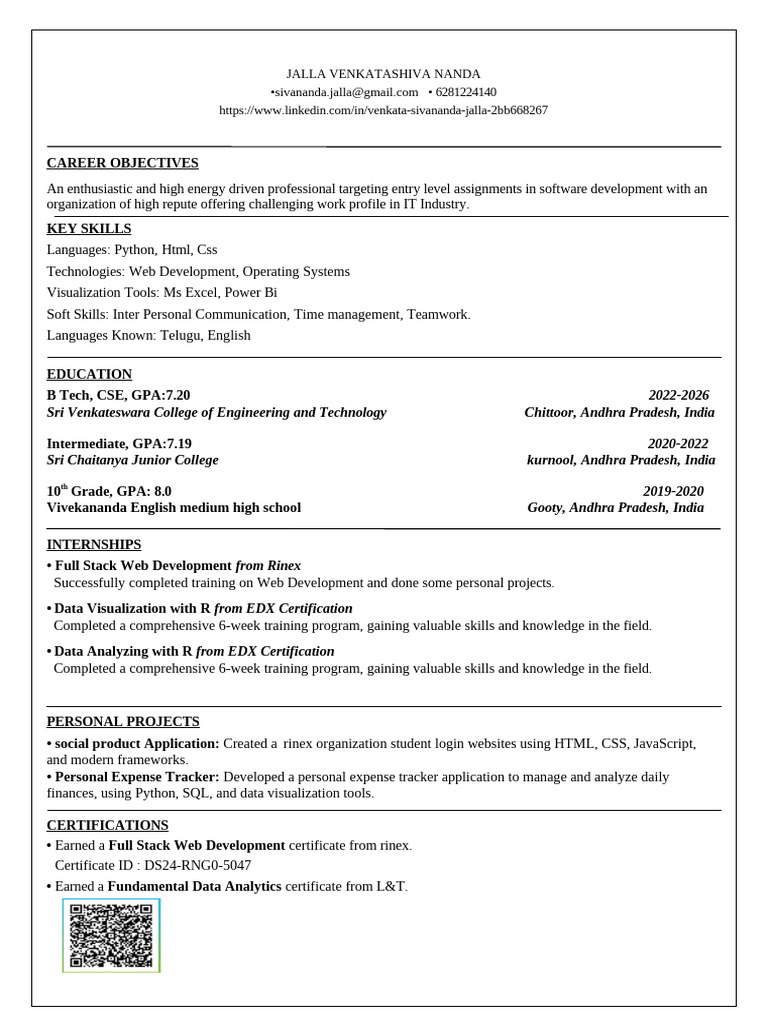resume shiva 11 | PDF | Web Development | Information Technology Management