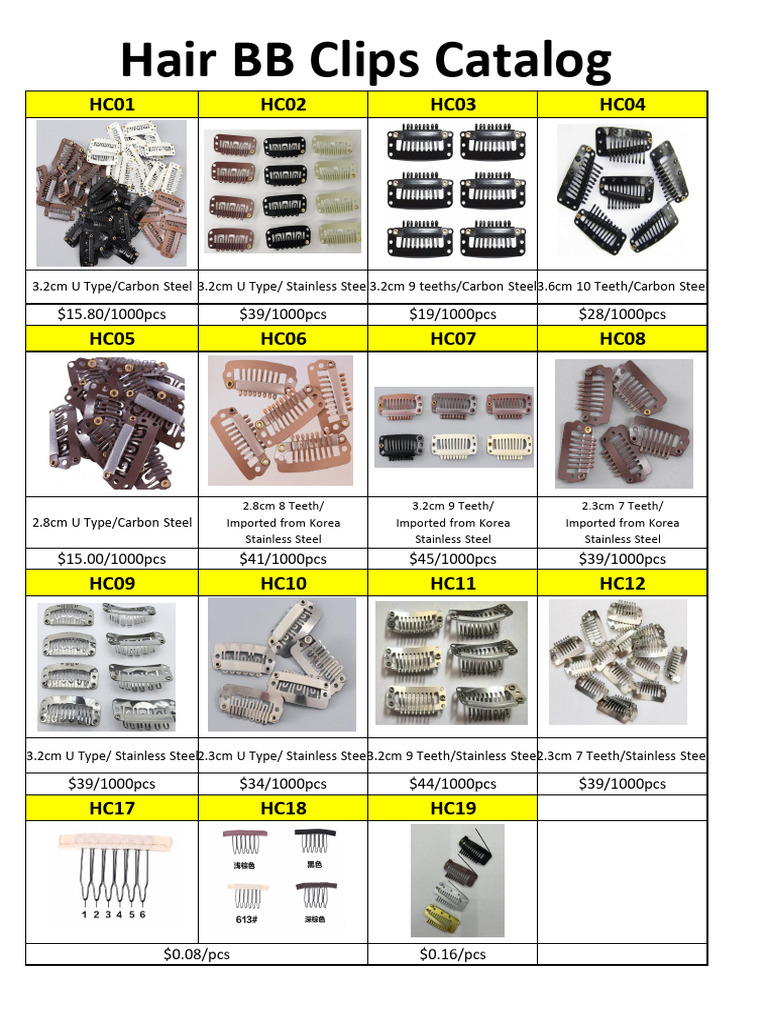 Hair BB Clips Catalog 2025 | PDF
