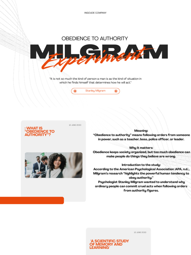 Milgram Experiment: Obedience to Authority | PDF | Behavioural Sciences ...