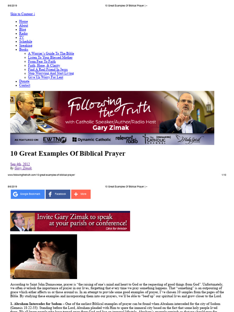 10 Powerful Biblical Prayer Examples | PDF | Lord's Prayer | Mary ...