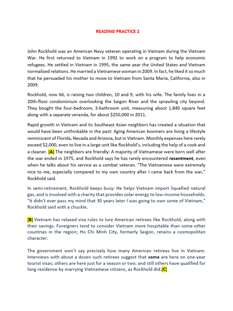 Reading Practice 2 160825 | PDF | Cost Of Living | Ho Chi Minh City