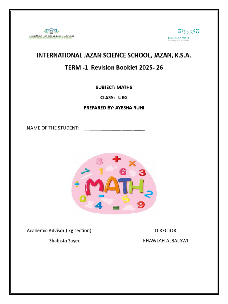 Maths Revision Booklet Term 1 25 26 | PDF