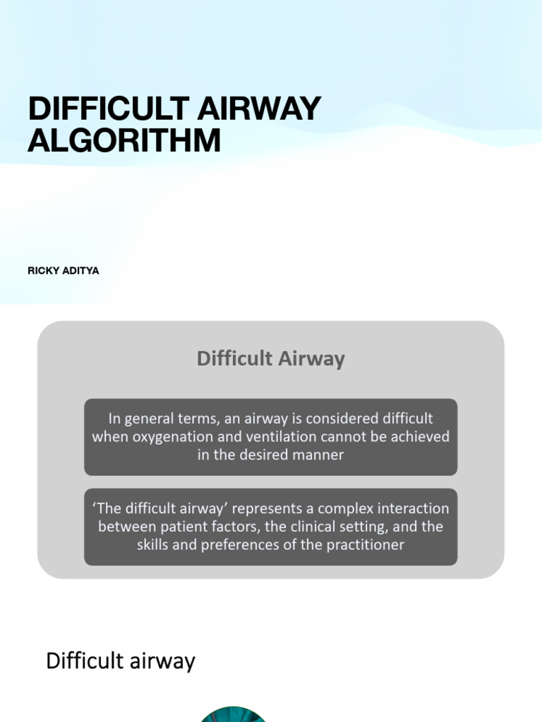 Difficult Airway Management Guidelines | PDF | Intensive Care Medicine ...