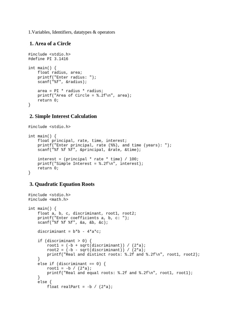 1.variables, Identifiers, Datatypes & Operators | PDF | Fahrenheit ...