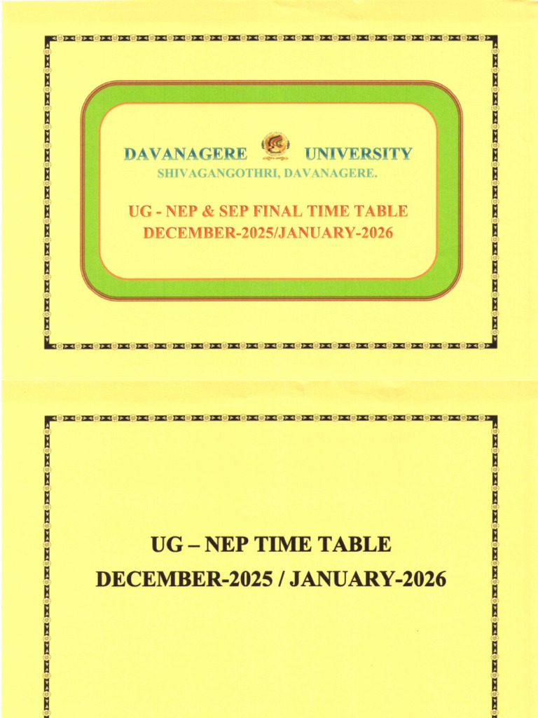 Ug-Nep & Sep Final Time Table Dec-2025 - Jan-2026 | PDF
