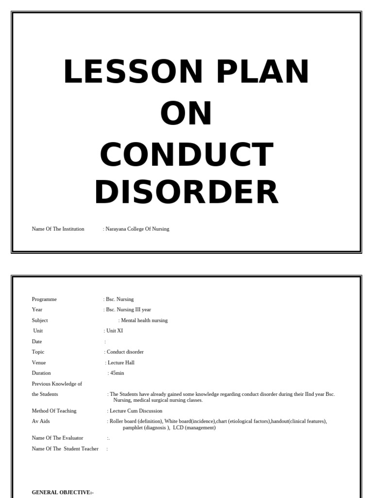 4.Conduct and Behavioural Disorders | PDF | Mental Disorder ...