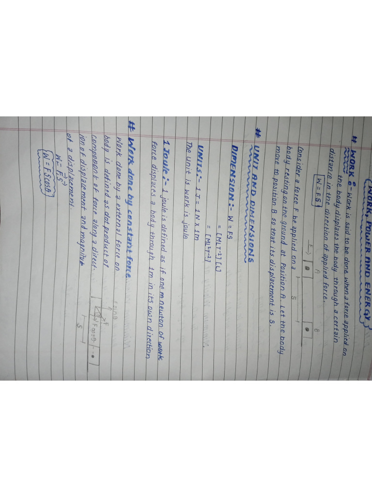 Unit 4 WORK POWER AND ENERGY | PDF