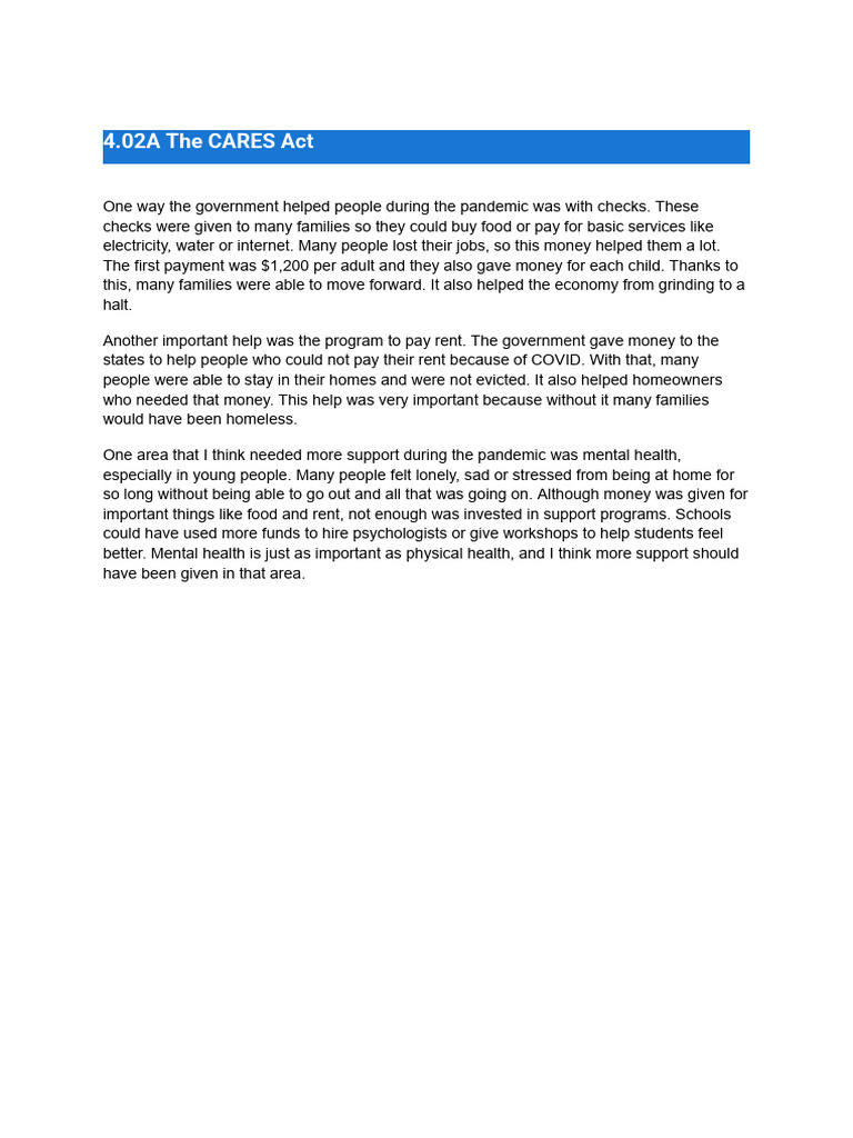4.02A The CARES Act | PDF