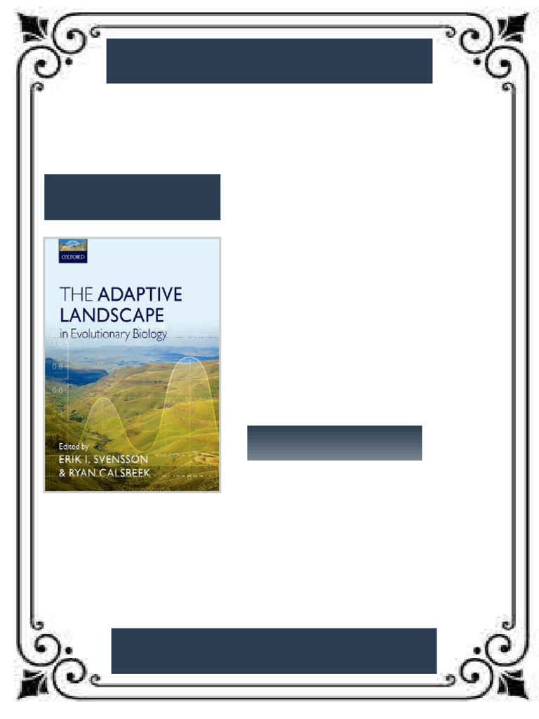 The Adaptive Landscape in Evolutionary Biology 1st Edition Erik ...