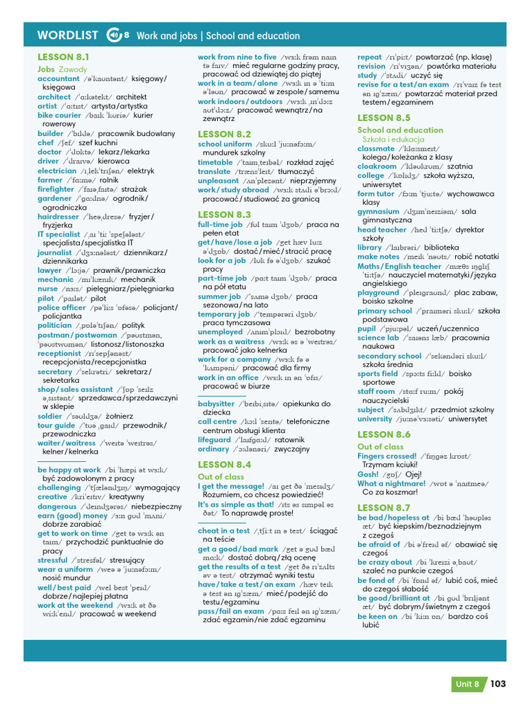 ECA2+ Unit 8 Vocabulary List | PDF