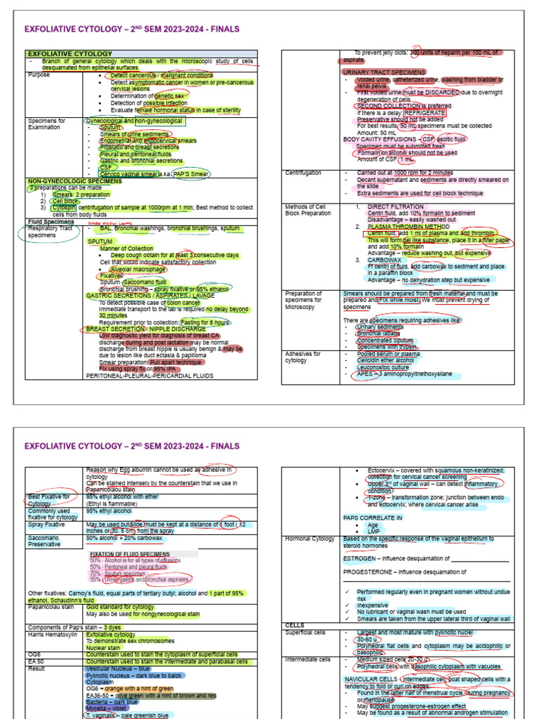 Exfoliative Cytology Overview 2023-2024 | PDF | Immunohistochemistry ...