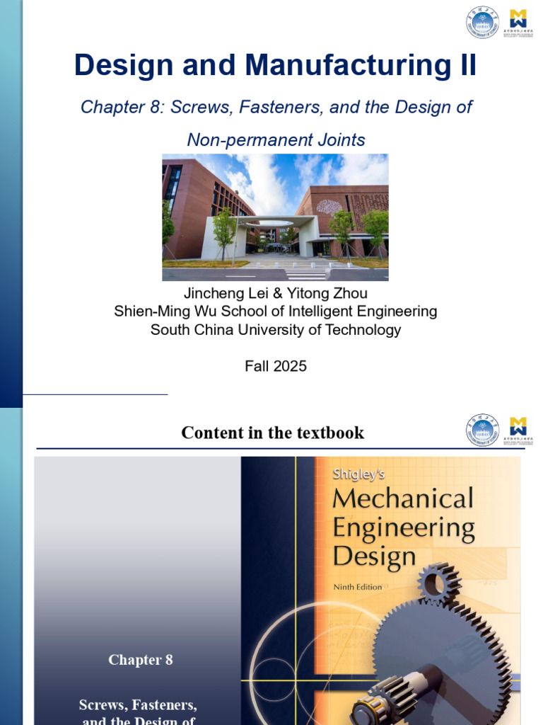Shigley-Chapter 8-Fasteners-B | PDF | Screw | Strength Of Materials