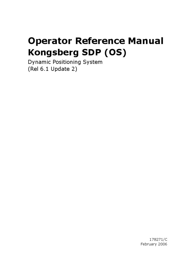 SDP Operator Manual Kongsberg Dynamic Positioning | PDF | Button (Computing) | Tab (Gui)