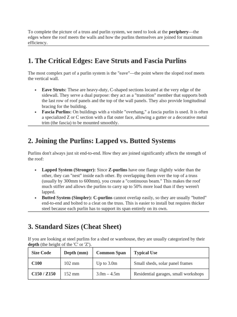Truss and Purlin System Essentials | PDF | Truss | Roof