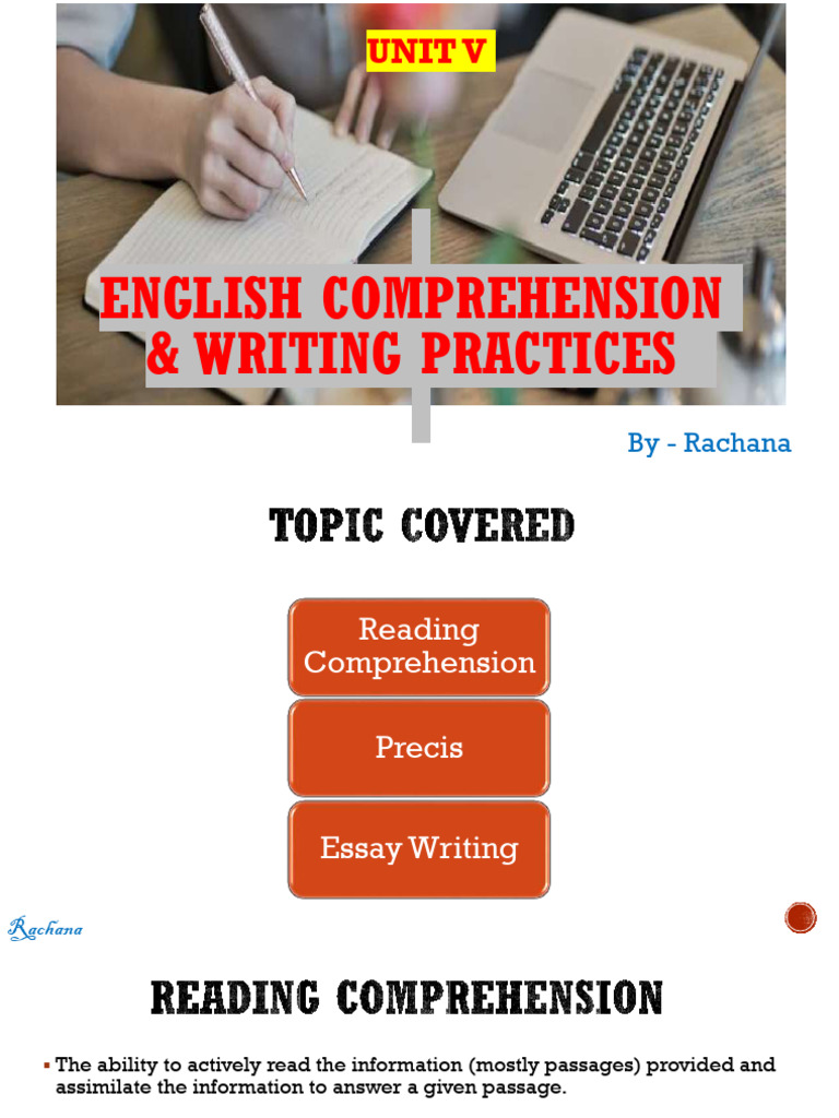 English Comprehension & Writing Skills | PDF | Essays