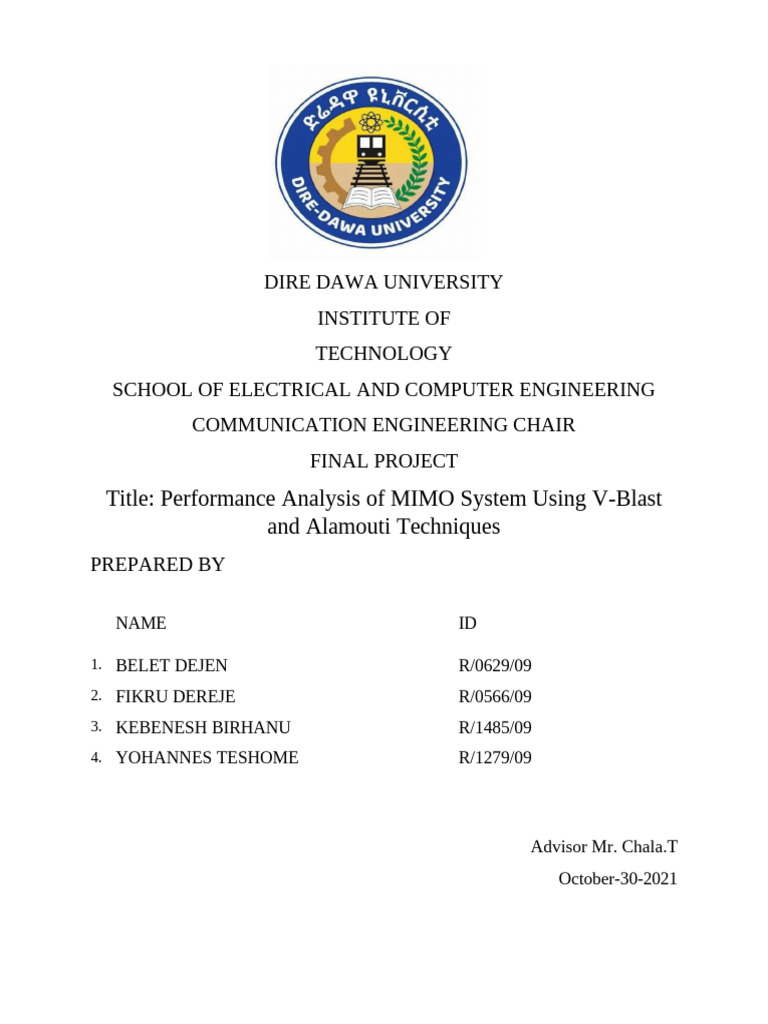 MIMO System Performance Analysis Techniques | PDF | Mimo ...