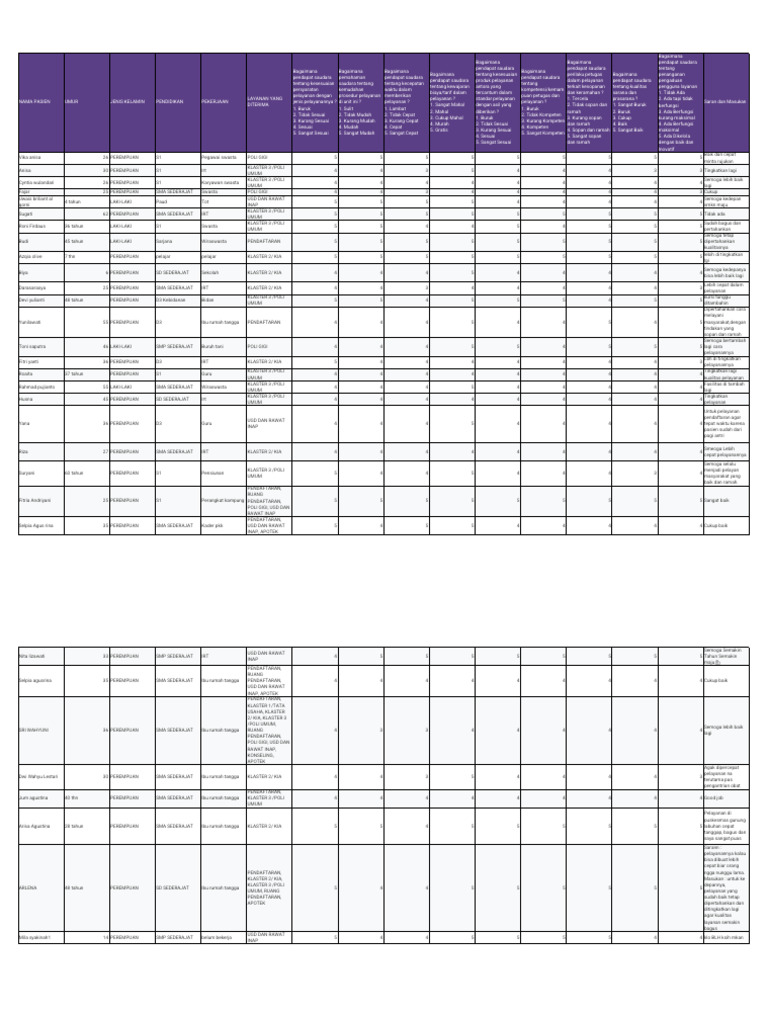 Survey Spreadsheet | PDF