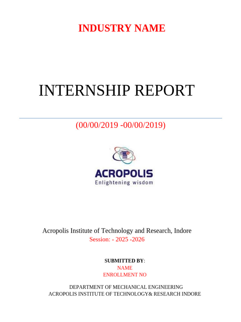 Updated Internship Report Format | PDF | Engineering